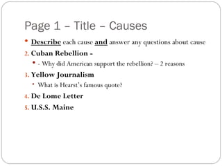 The spanish american war foldable | PPT