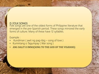 The spanish colonial and pre colonial text | PPTX