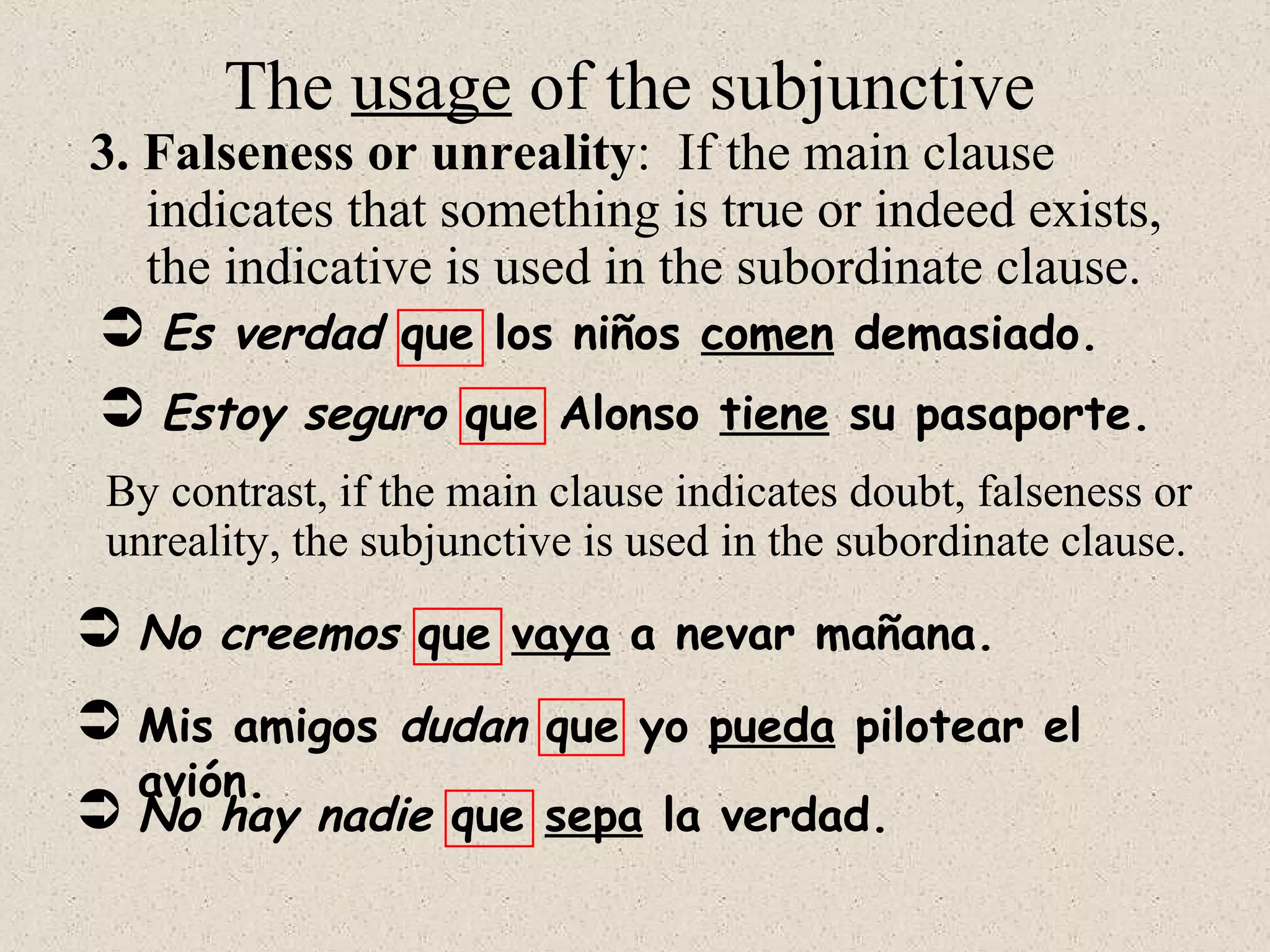The Spanish subjunctive | PPT