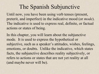 The Spanish subjunctive | PPT
