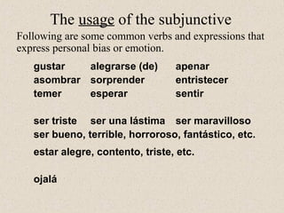 The Spanish subjunctive | PPT
