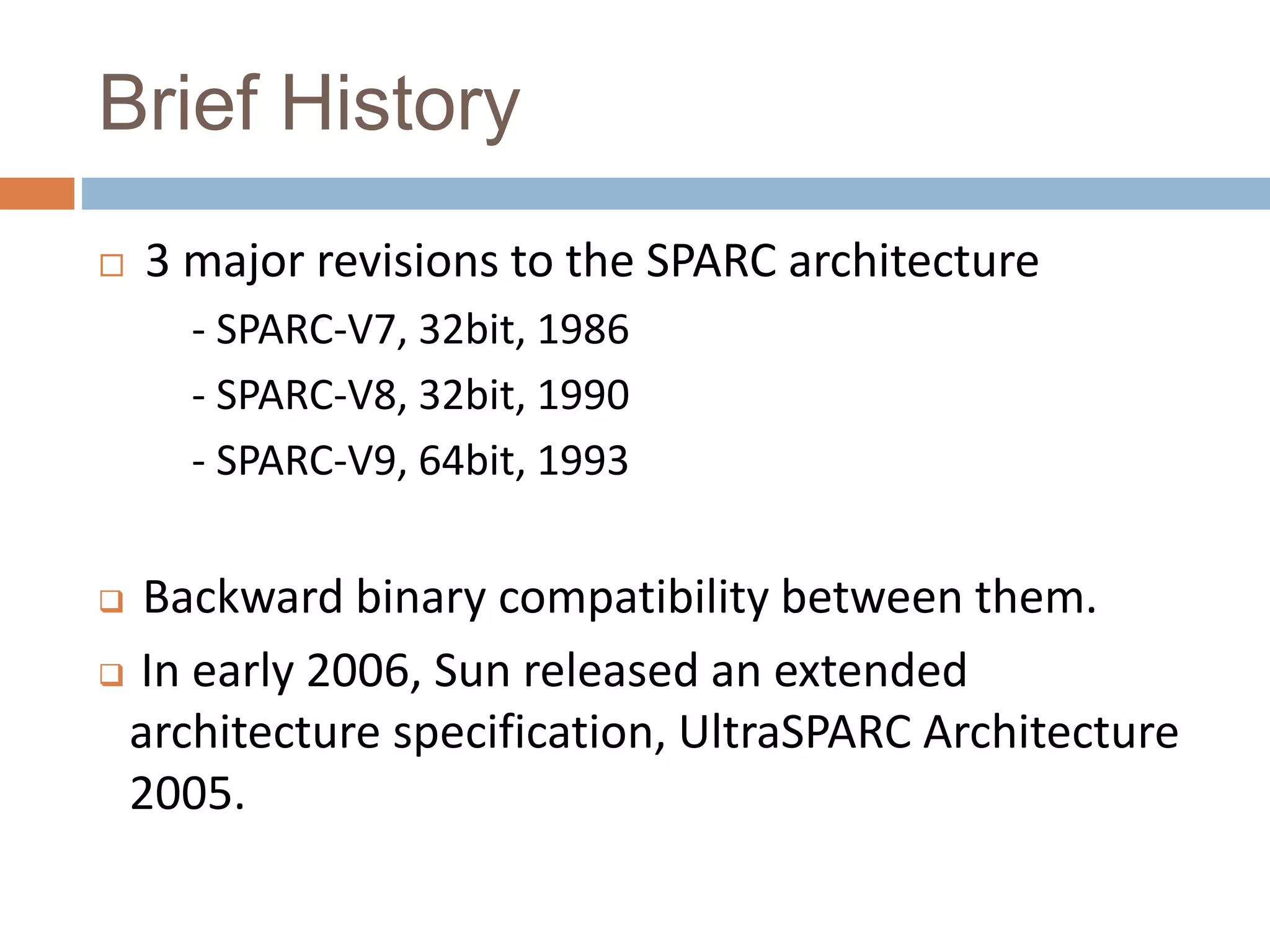 The sparc architecture (3) | PPTX