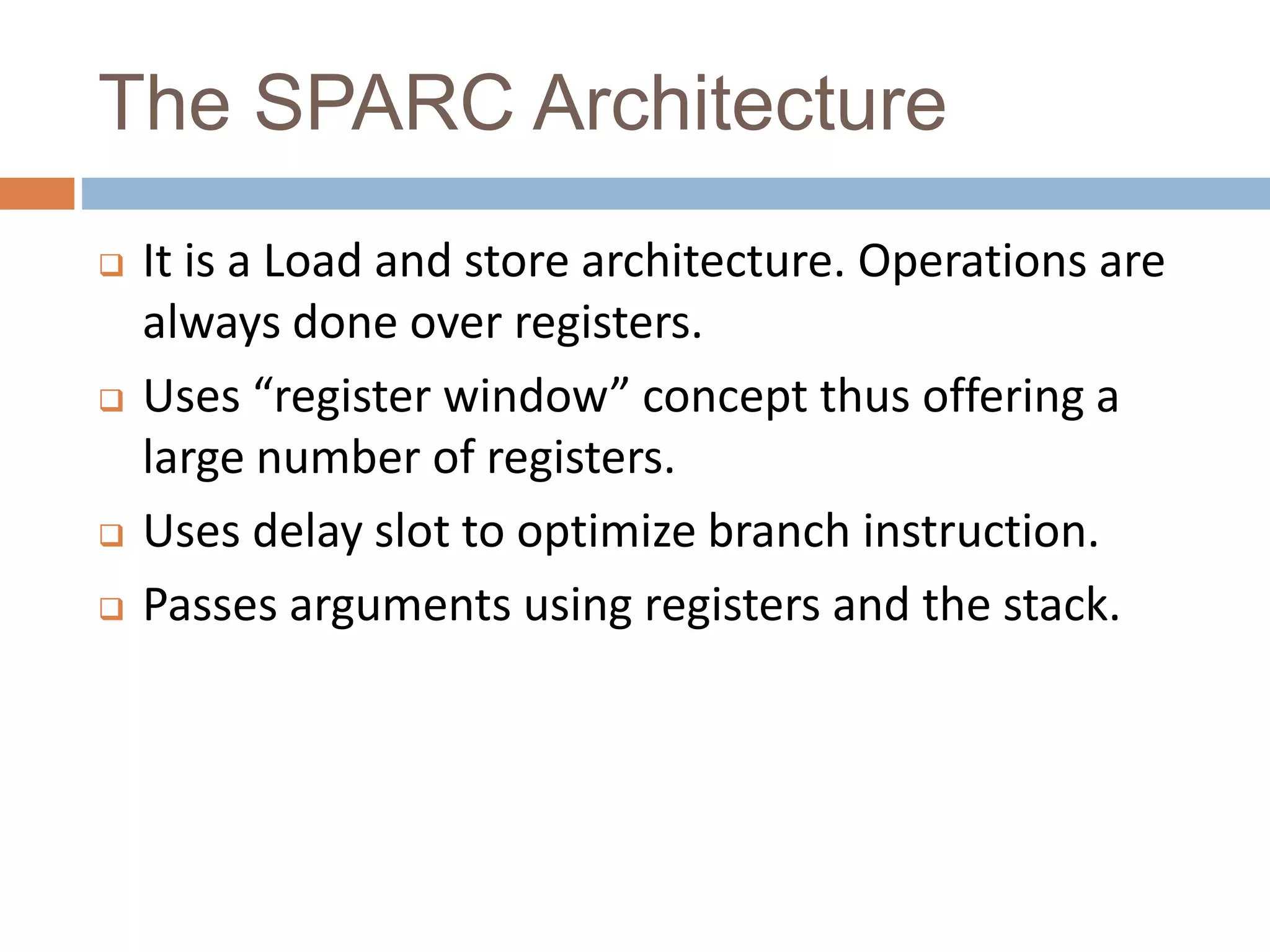 The sparc architecture (3) | PPTX