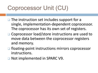 The sparc architecture (3) | PPTX
