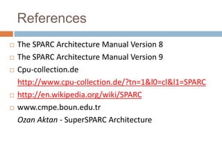 The sparc architecture (3) | PPTX