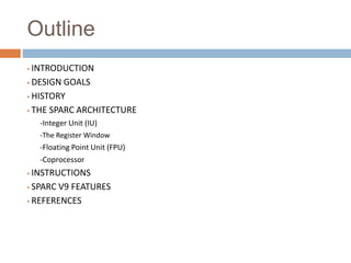 The sparc architecture (3) | PPTX