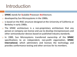 The sparc architecture (3) | PPTX