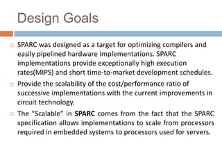 The sparc architecture (3) | PPTX