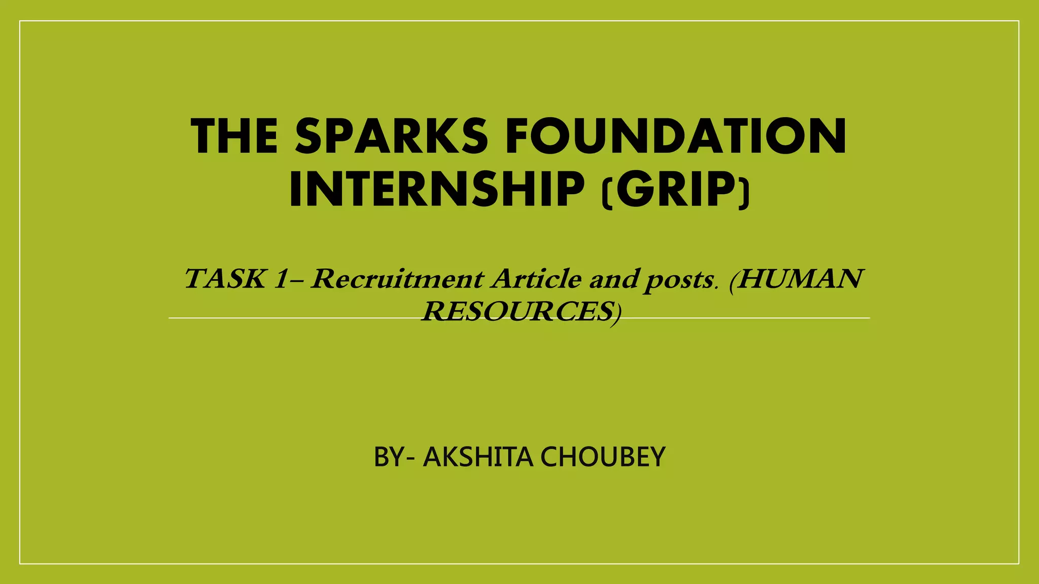 The Sparks Foundation Internship Grip Ppt 