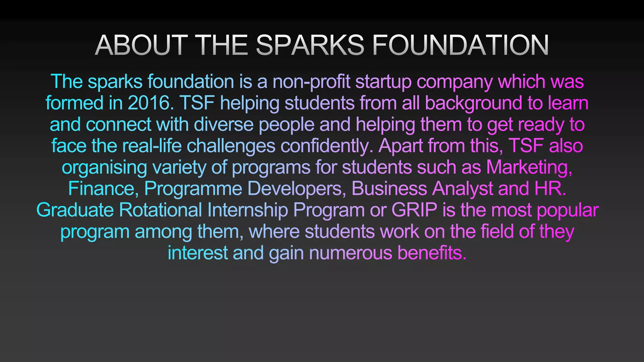 Digital Marketing Plan For The Sparks Foundation | PPT