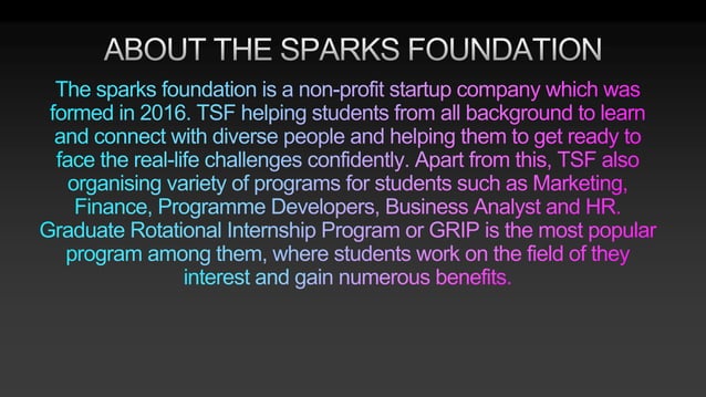 Digital Marketing Plan For The Sparks Foundation | PPTX