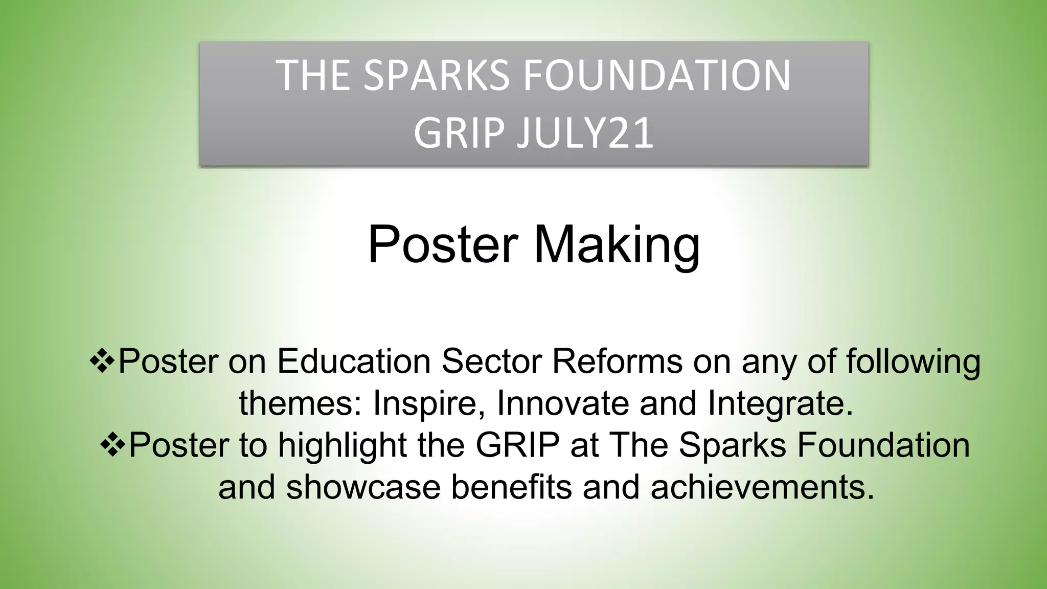 The sparks foundation task | PPT