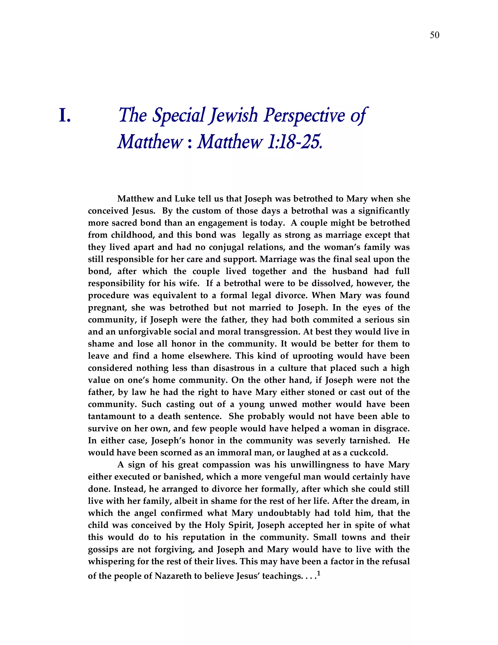 The special jewish perspective of matthew. the first nativity. part ii ...
