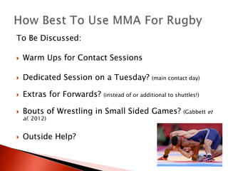 The Specific Application of MMA in Rugby | PPTX