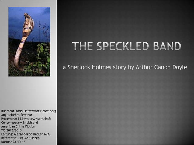 The speckled band | PPTX | Comics and Graphic Novels | Books and Literature