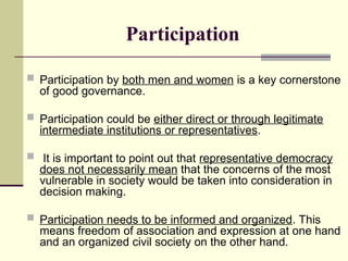 The Spectrum of Good Governance IN ORGANIZATION.ppt