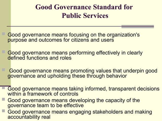 The Spectrum of Good Governance IN ORGANIZATION.ppt