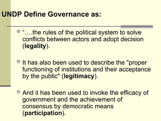 The Spectrum of Good Governance IN ORGANIZATION.ppt