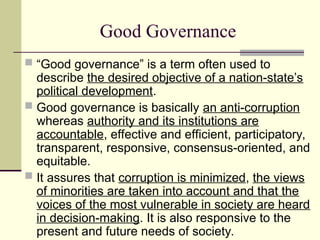 The Spectrum of Good Governance IN ORGANIZATION.ppt