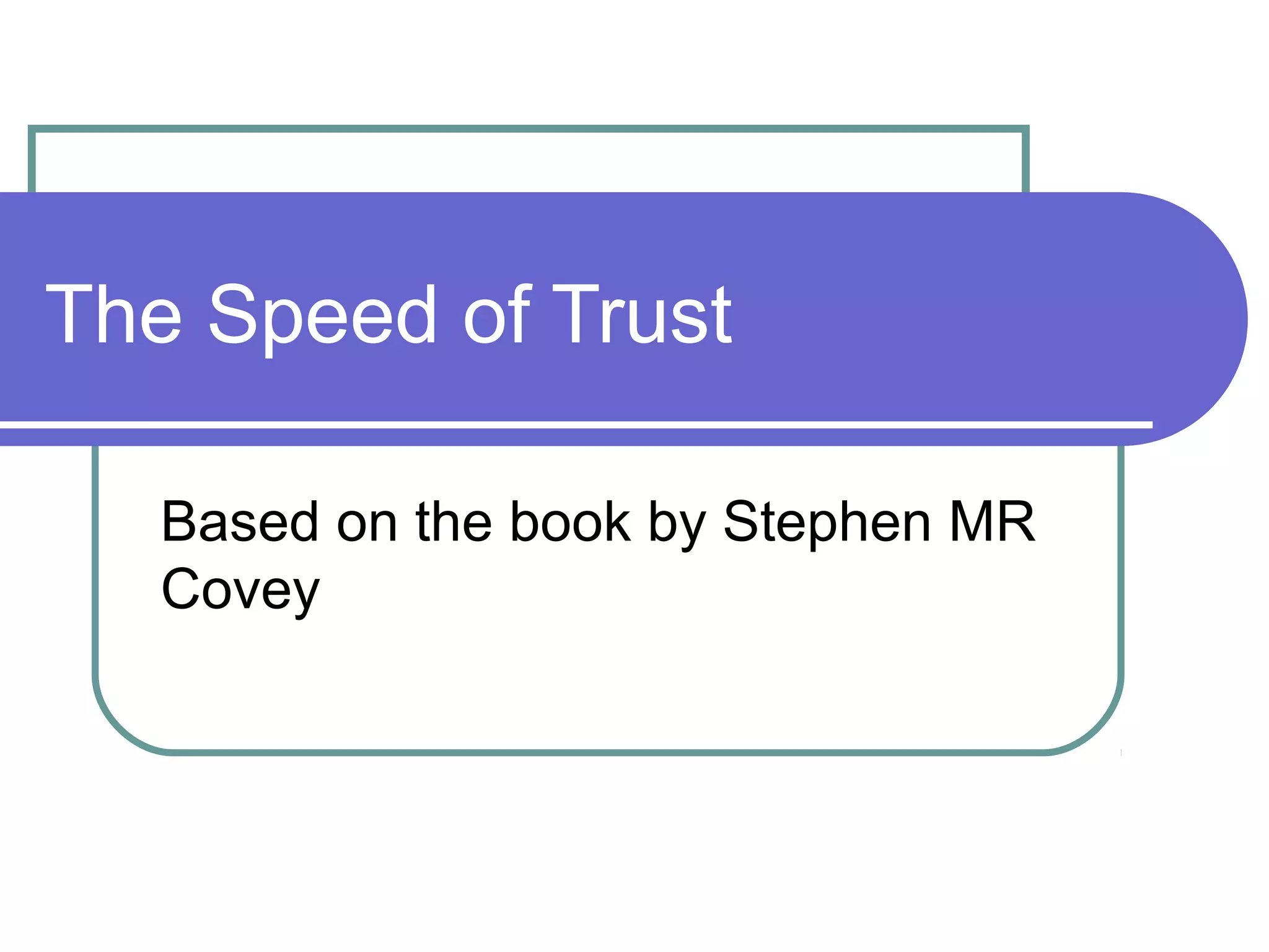 The speed of trust | PPT