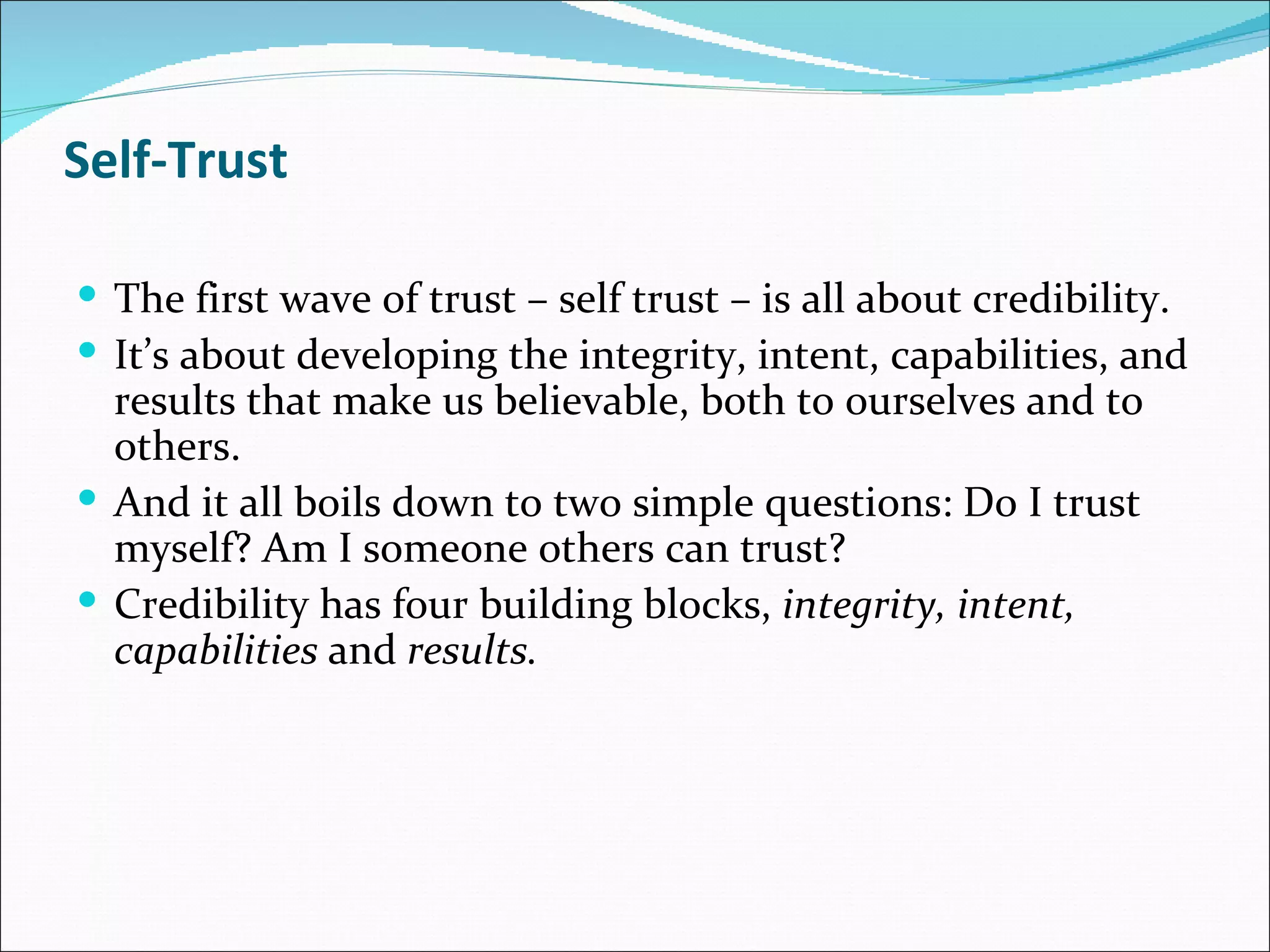 The Speed Of Trust | PPT