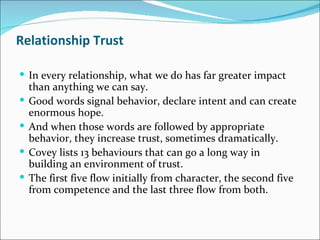 The Speed Of Trust | PPT