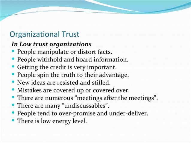 The Speed Of Trust | PPT | Family and Relationships