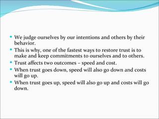 The Speed Of Trust | PPT