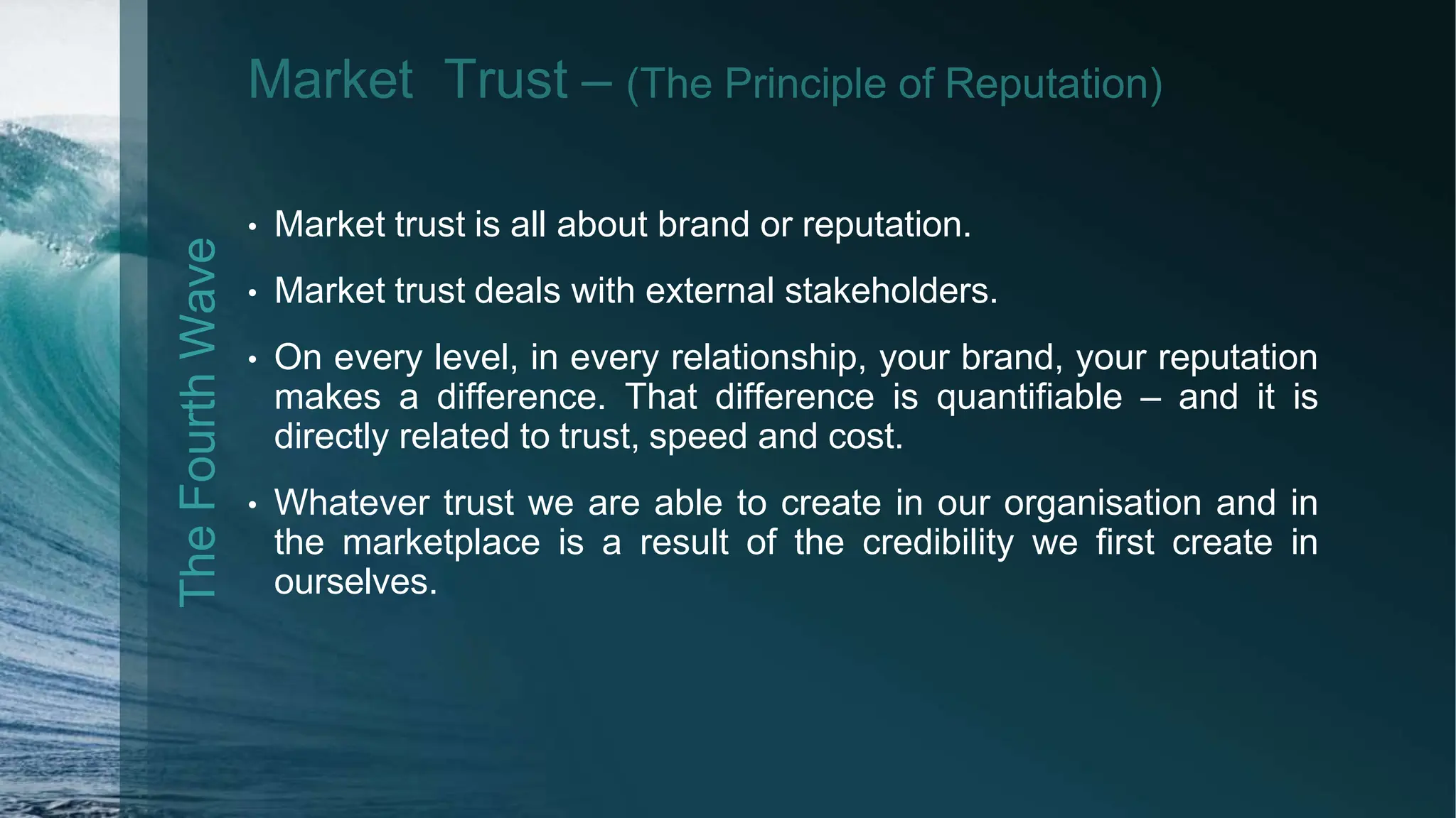 Importance of Speed of Trust by S. Covey | PPTX