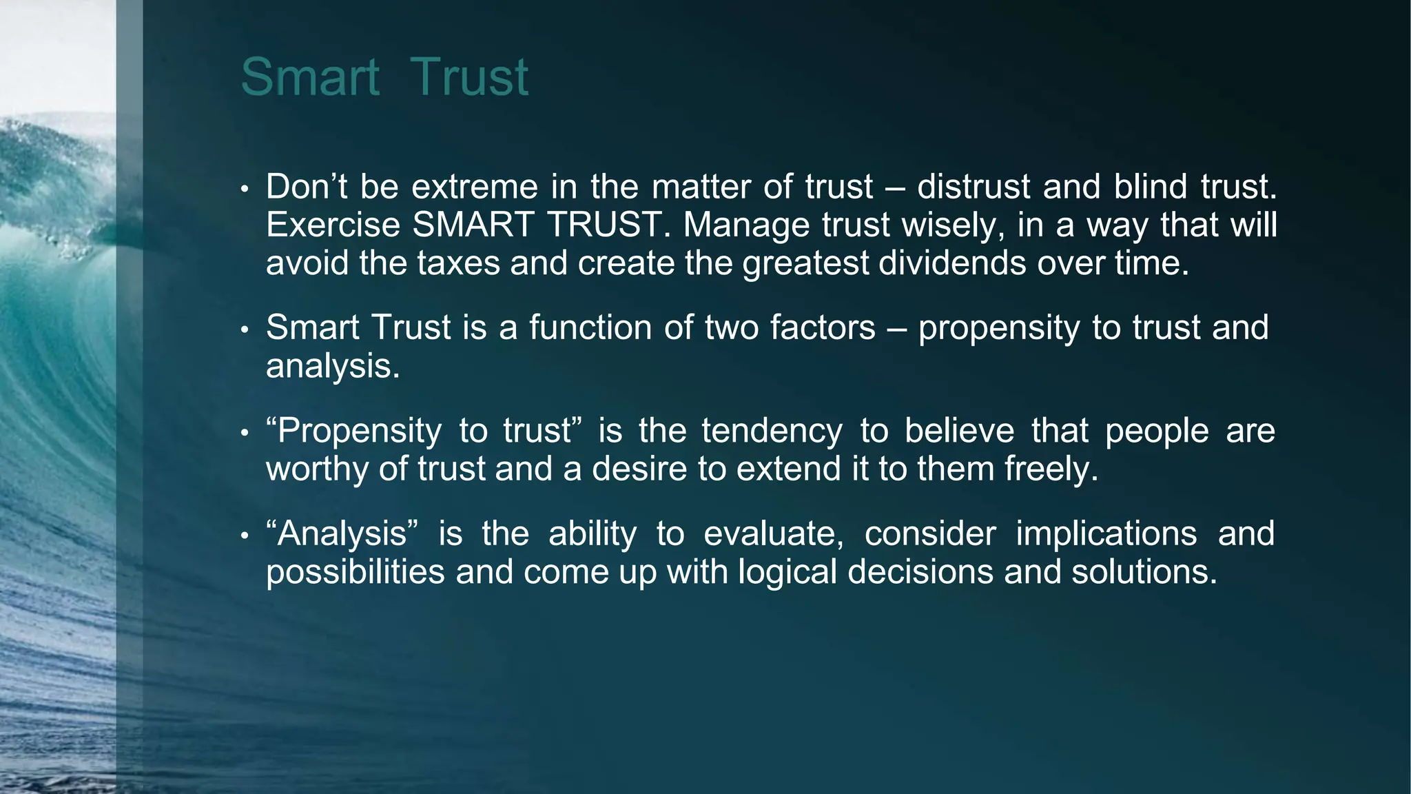 Importance of Speed of Trust by S. Covey | PPTX