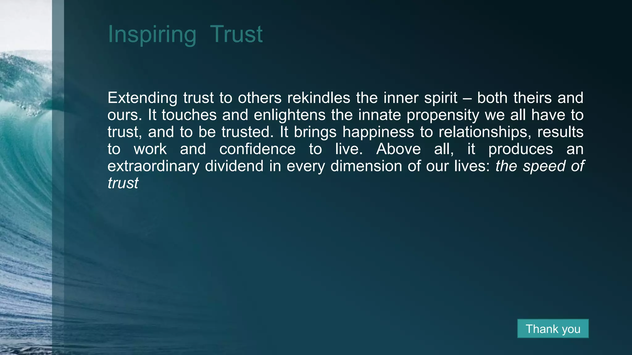 The Speed of Trust by Stephen M R Covey & Rebecca R Merrill | PPTX