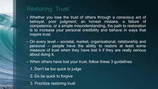 The Speed of Trust by Stephen M R Covey & Rebecca R Merrill | PPTX