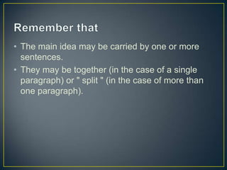 The spilt topic sentence | PPTX