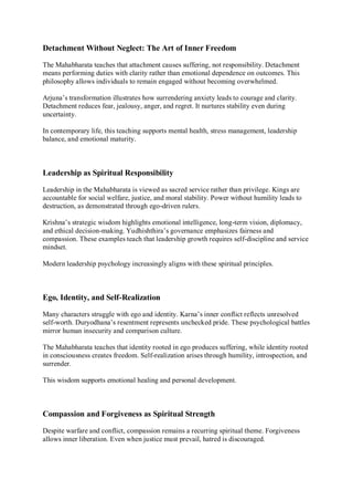 The Spiritual Wisdom Hidden Inside the Mahabharat Book | PDF