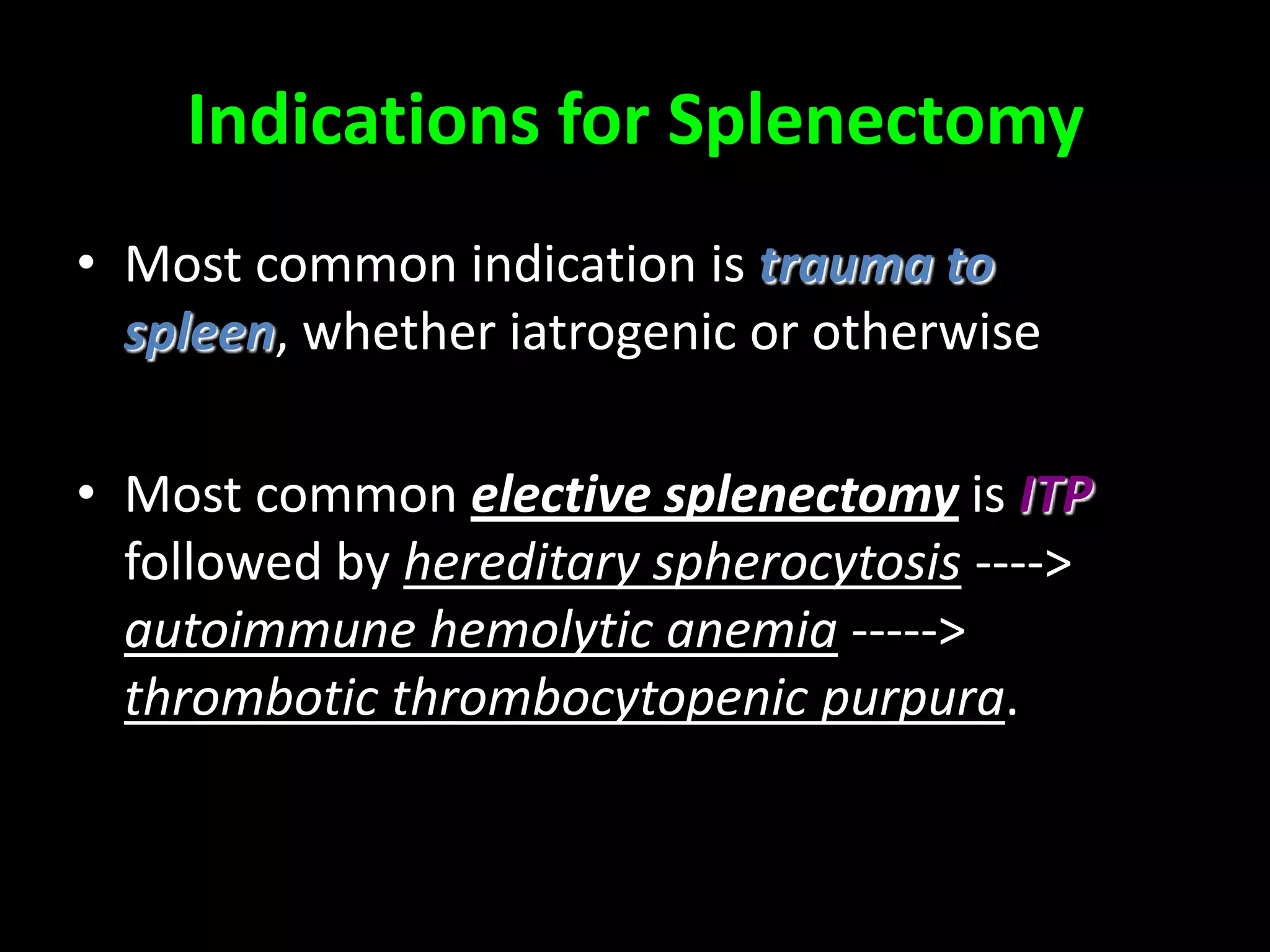 The spleen in surgery in general | PPTX