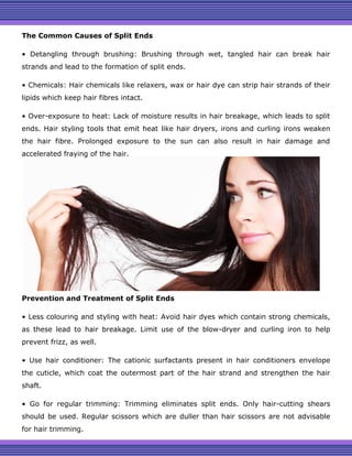 The Split Ends Hassle: Reasons and Solutions for Hair Breakage | PDF