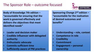 The sponsor role and sponsorship - the way forward webinar, 22 April ...