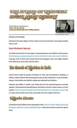 Spread Of Hinduism