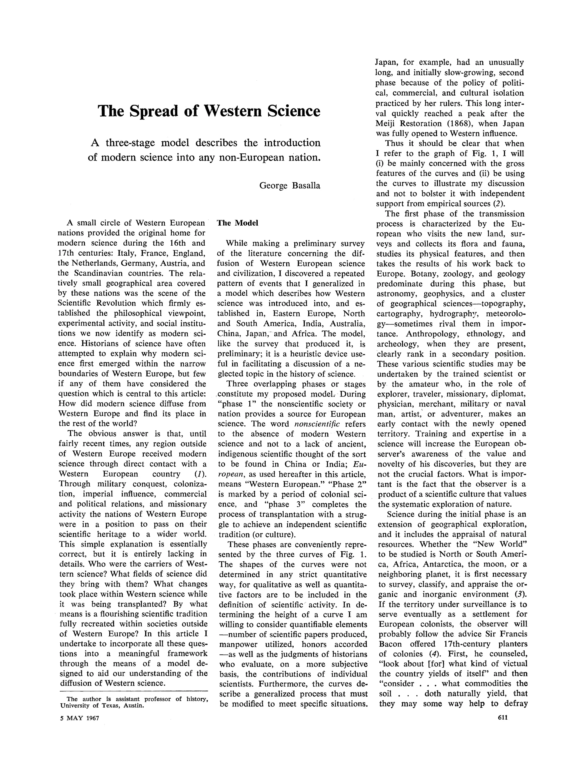 The spread of western sciences by basalla | PDF