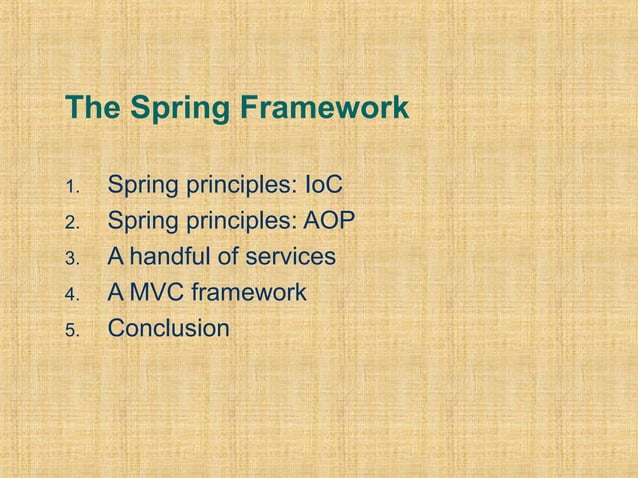 The spring framework | PPT