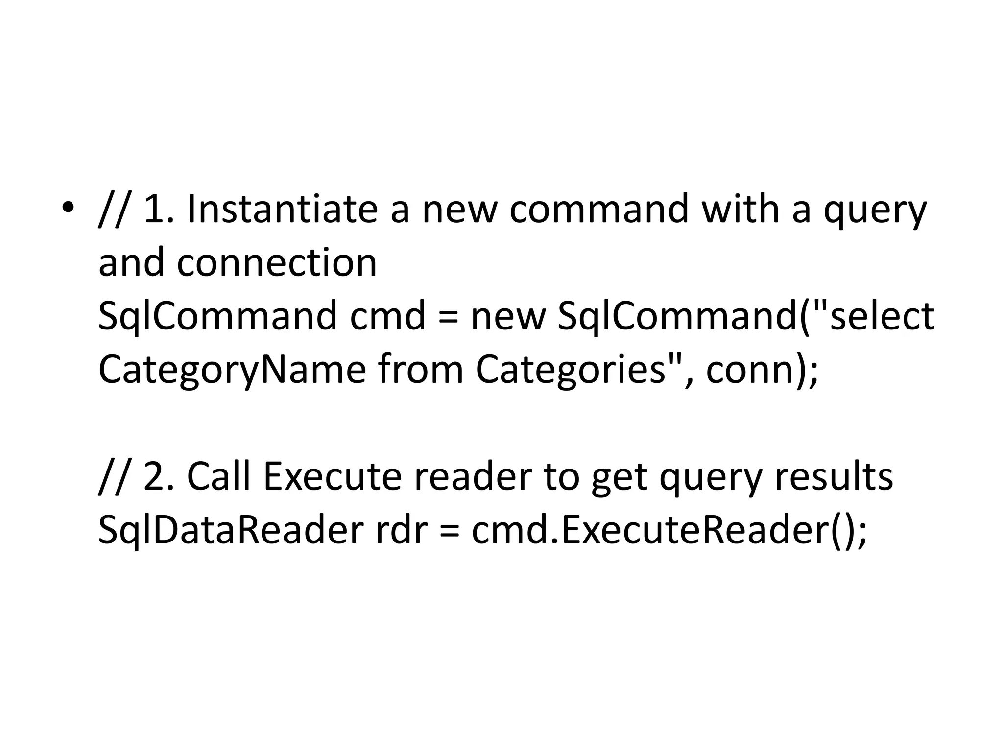 The sql connection object | PPTX