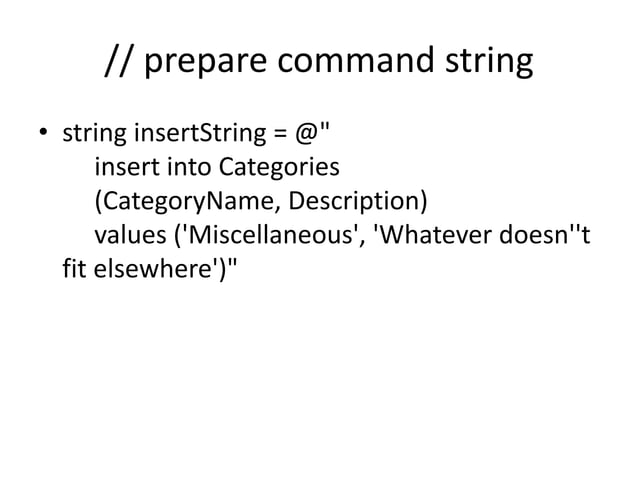 The sql connection object | PPT