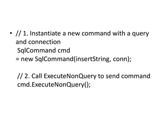 The sql connection object | PPTX