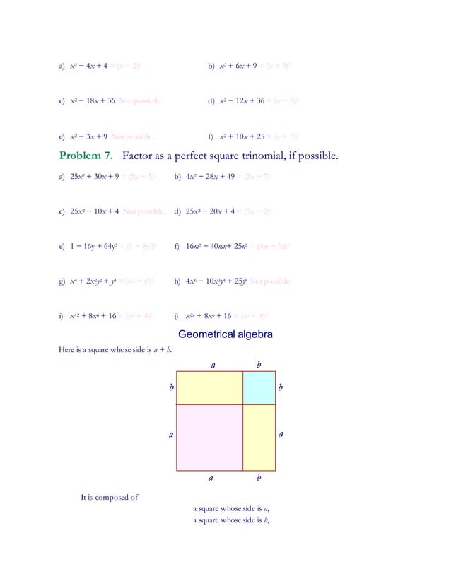 Perfect square of Binomials | DOCX | Physics | Science