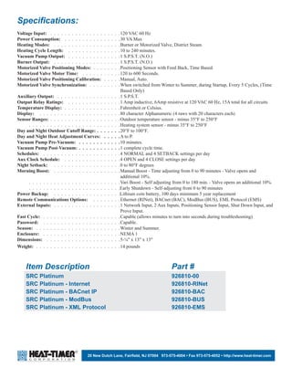 The SRC Platinum - A Vacuum Steam Outdoor Reset Control | PDF