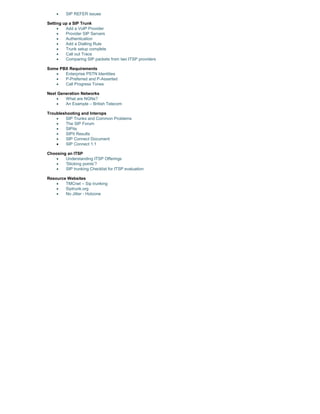 The ssca® sip training program course outline | PDF | Internet | Computing