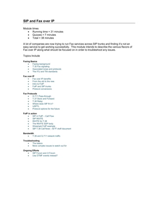 The ssca® sip training program course outline | PDF | Internet | Computing