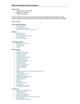 The ssca® sip training program course outline | PDF | Internet | Computing