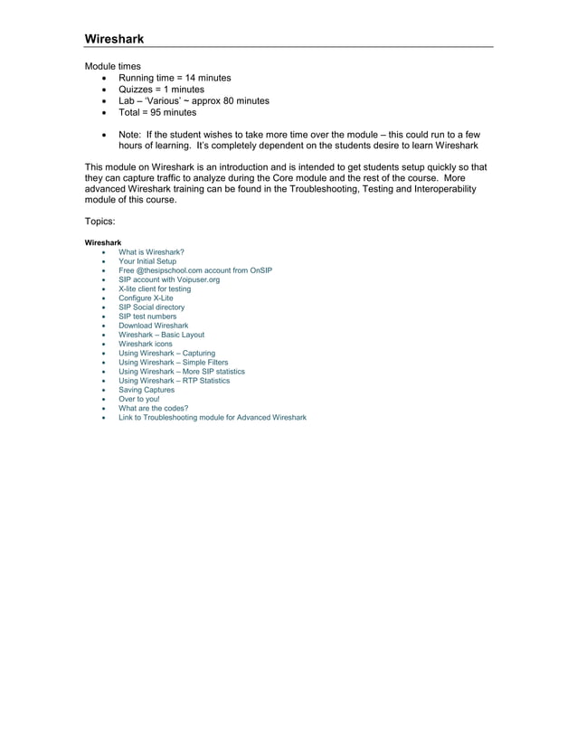 The ssca® sip training program course outline | PDF | Internet | Computing