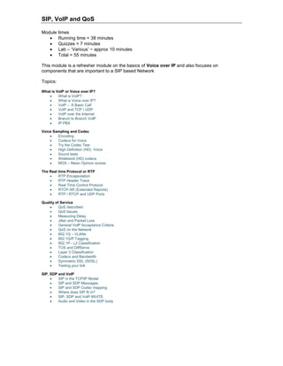 The ssca® sip training program course outline | PDF | Internet | Computing